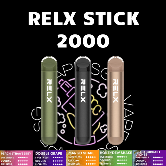 Relx Stick 2000 Disposable - Vape Shop Singapore SG VAPE – Sg Vape Shop ...